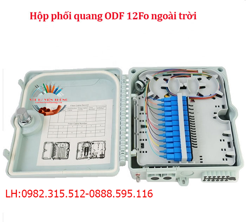 ODF 12FO vỏ nhựa ngoài trời- Hộp phối quang 12FO ngoài trời - Vật tư ...